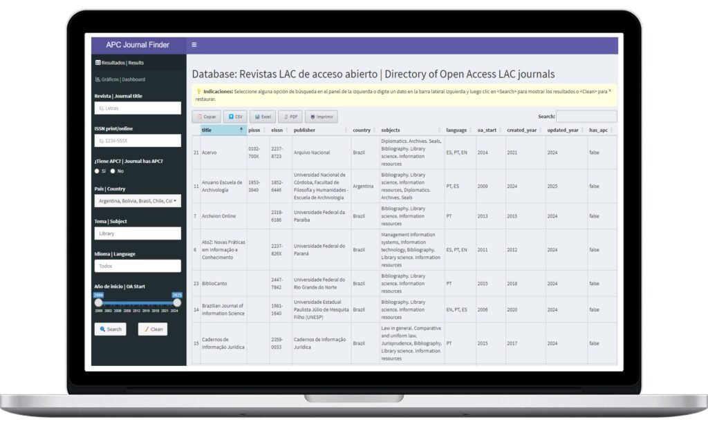 APC Journal Finder - App - InfoEduTec